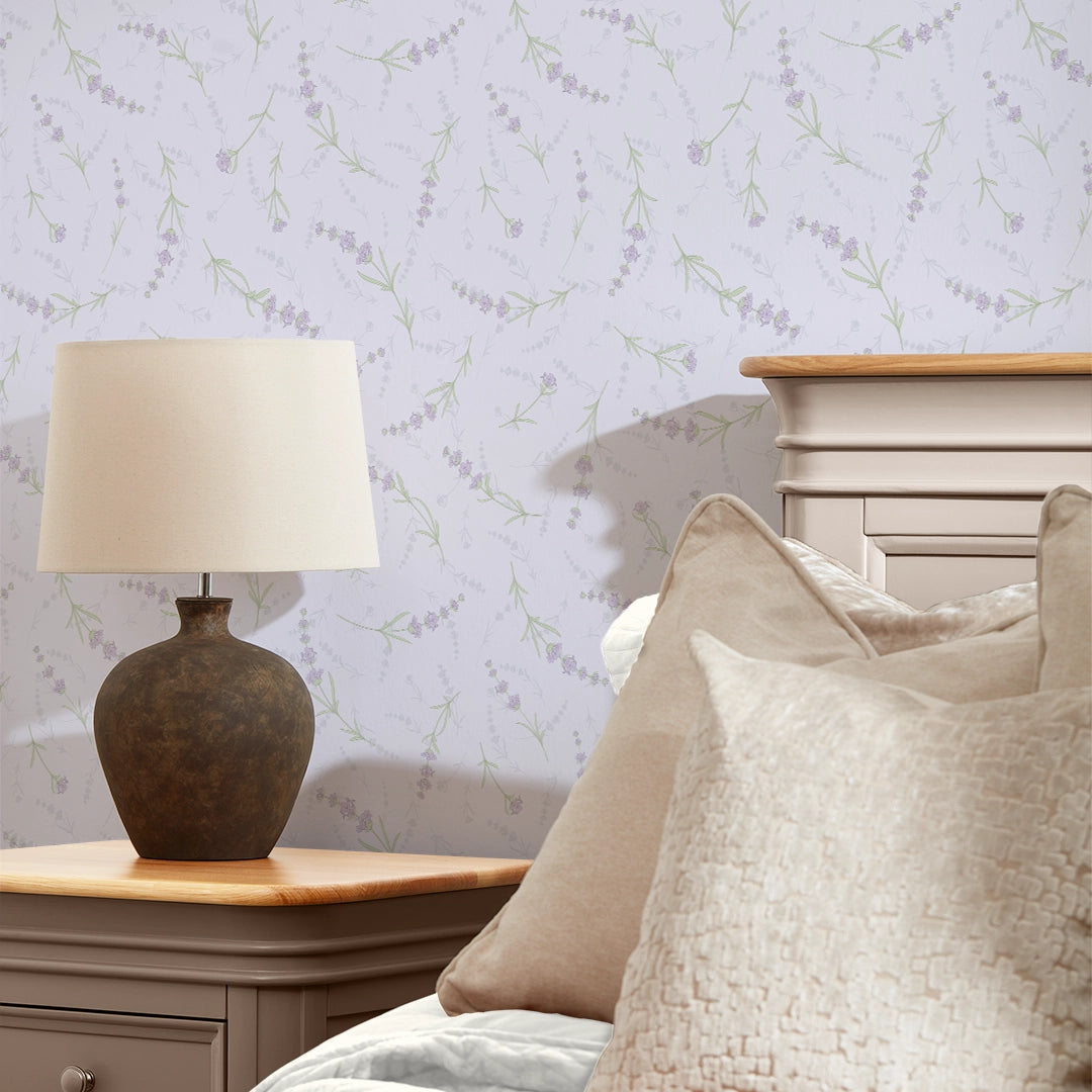 Lavender Cascade Wallpaper in Lilac – I Love Wallpaper