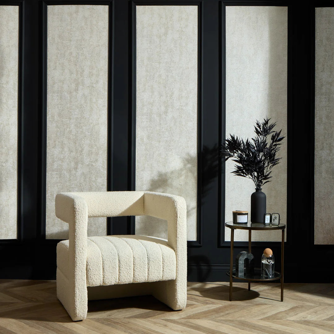 Orion Metallic Wallpaper in Ivory and Gold with Silver Sparkle – I Love ...