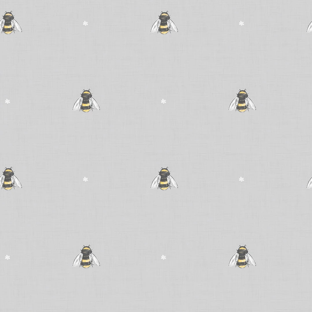 Sample of Bumble Bee wallpaper in grey (53 x 30cm) – I Love Wallpaper
