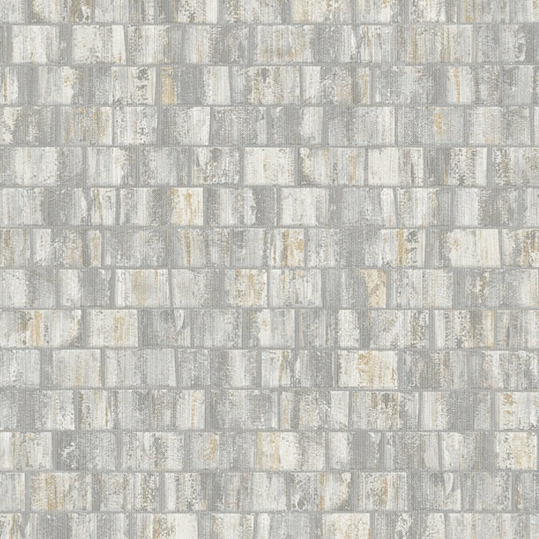 Sample of Messina Tile Wallpaper in Grey and Gold – I Love Wallpaper