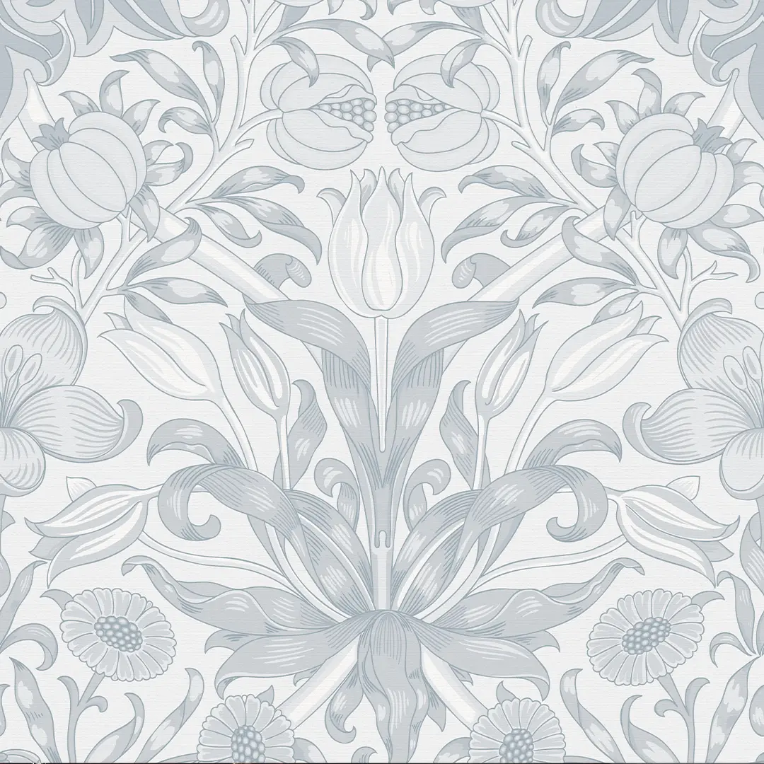 Pomegranate Grove Wallpaper in Soft Blue – I Love Wallpaper