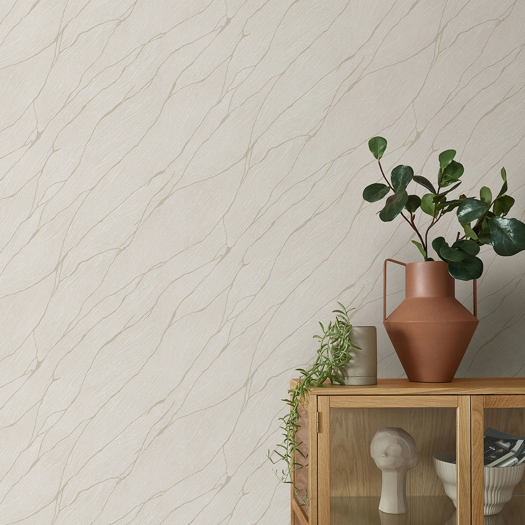 Ridged Metallic Wallpaper in Champagne with Pearlised Metallic – I Love ...
