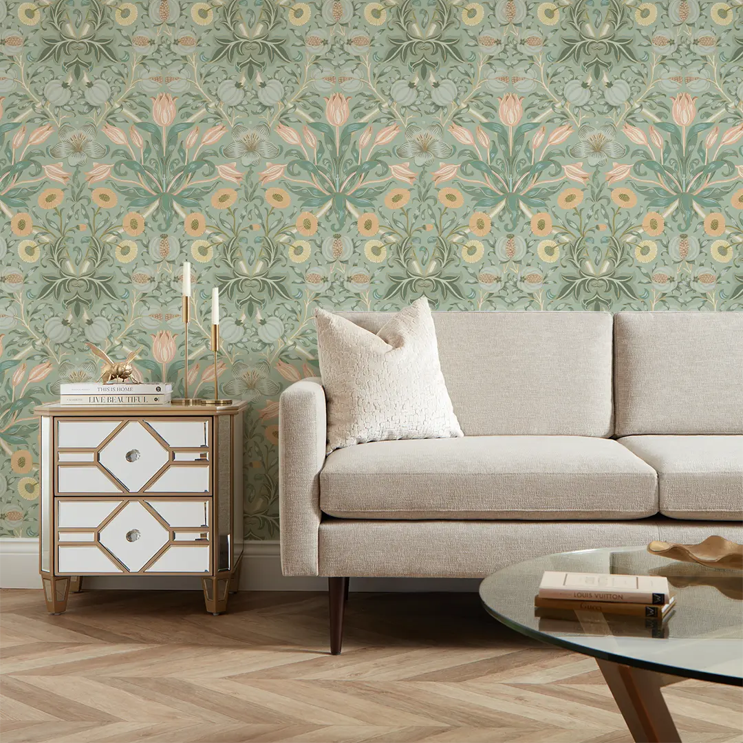Pomegranate Grove Wallpaper in Sage – I Love Wallpaper
