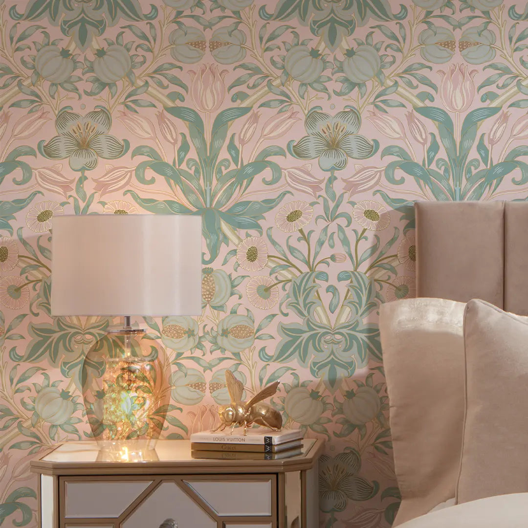 Pomegranate Grove Wallpaper in Pink – I Love Wallpaper