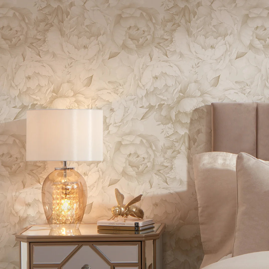 Vintage Peony Wallpaper in Warm Neutrals – I Love Wallpaper