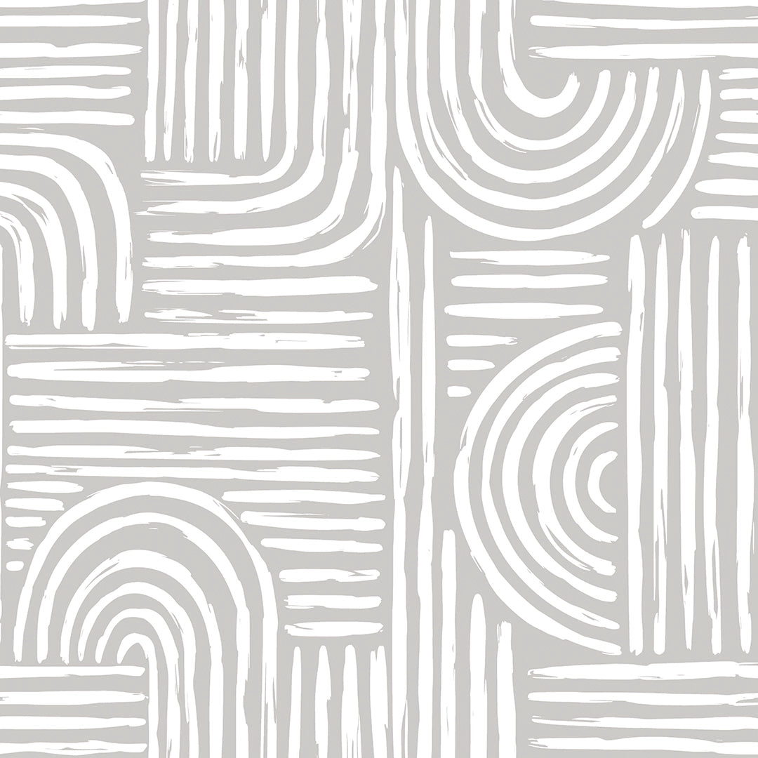 Raffia Curves Wallpaper in Warm Grey – I Love Wallpaper