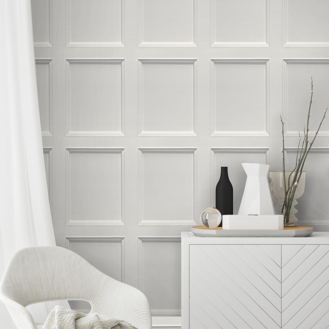 Wood Panel Wallpaper In White I Love Wallpaper