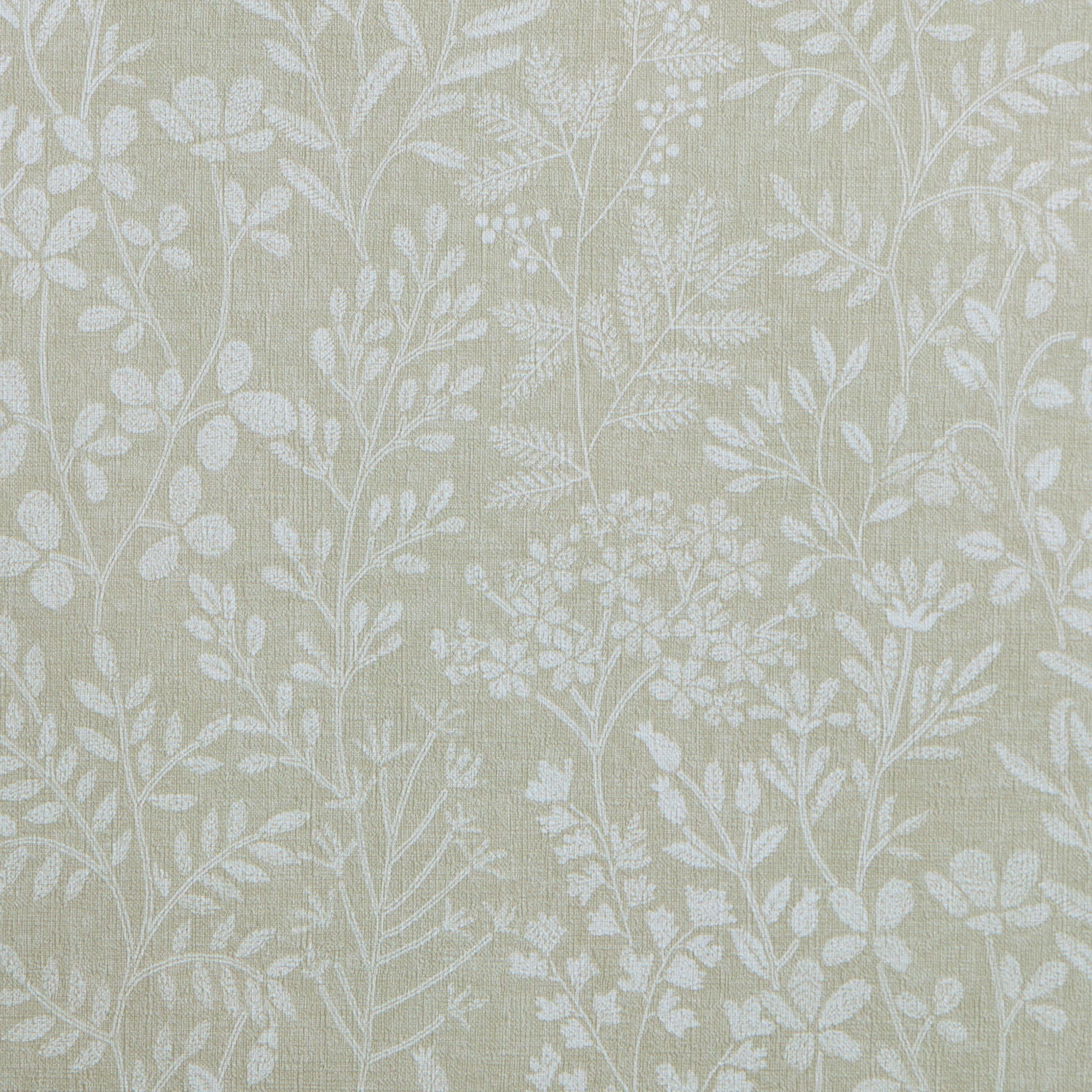 Sample of Linen Floral Wallpaper in Beige – I Love Wallpaper