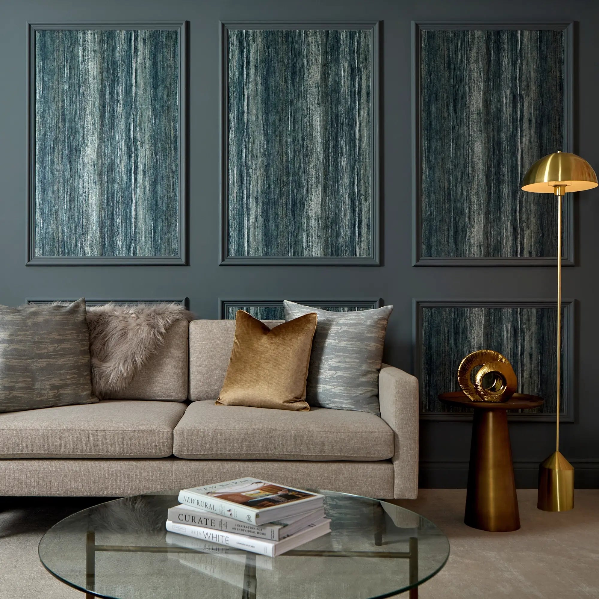 Subtle Ridges Wallpaper in Ocean Blue – I Love Wallpaper