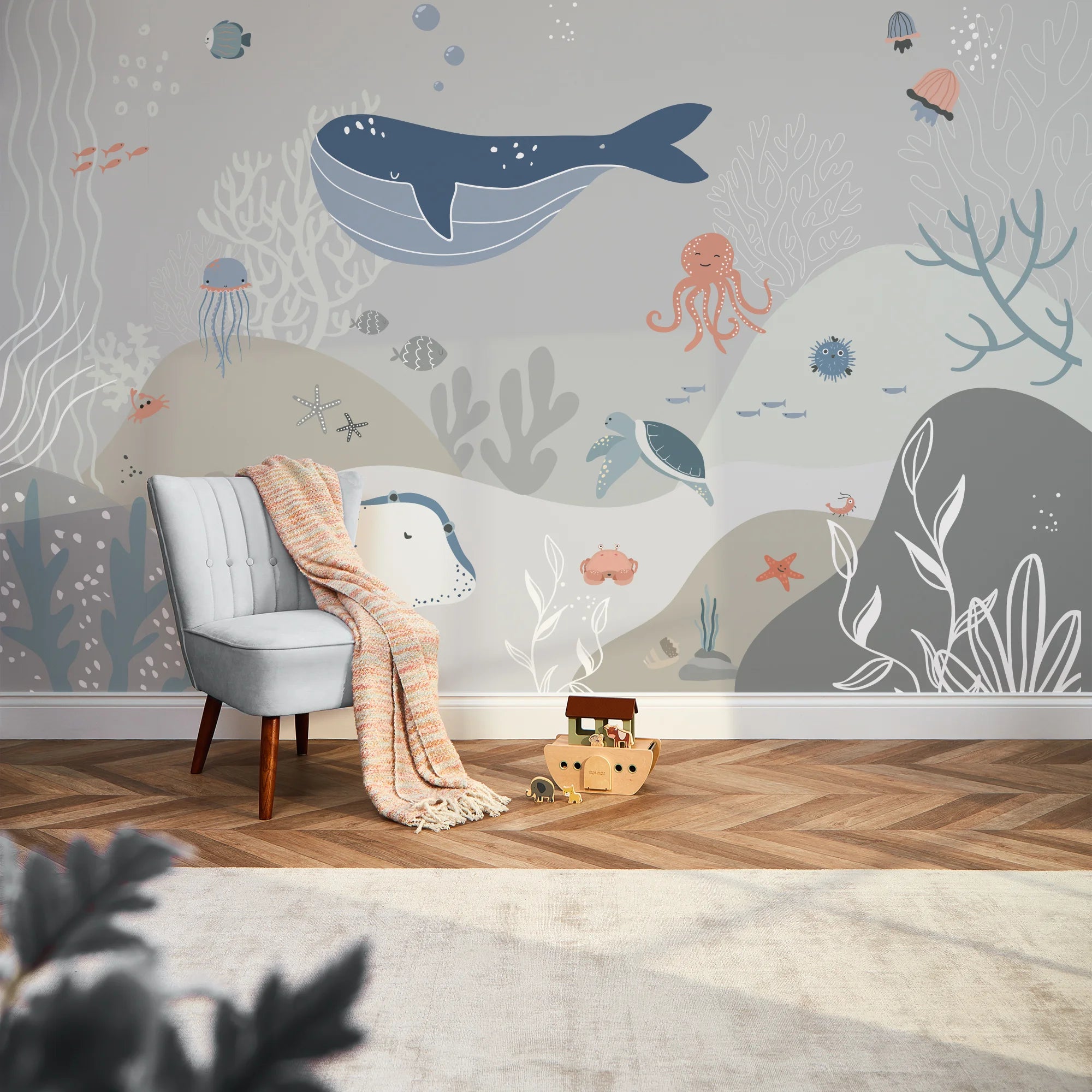 Painting Wallpaper Under The Ocean Underwater Fish Wallpaper | Sea