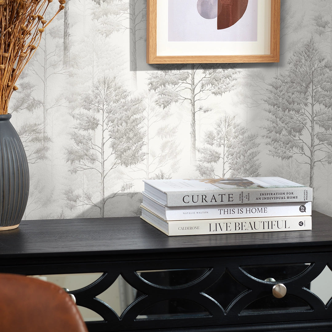Woodland Whisper Wallpaper in Warm Grey – I Love Wallpaper